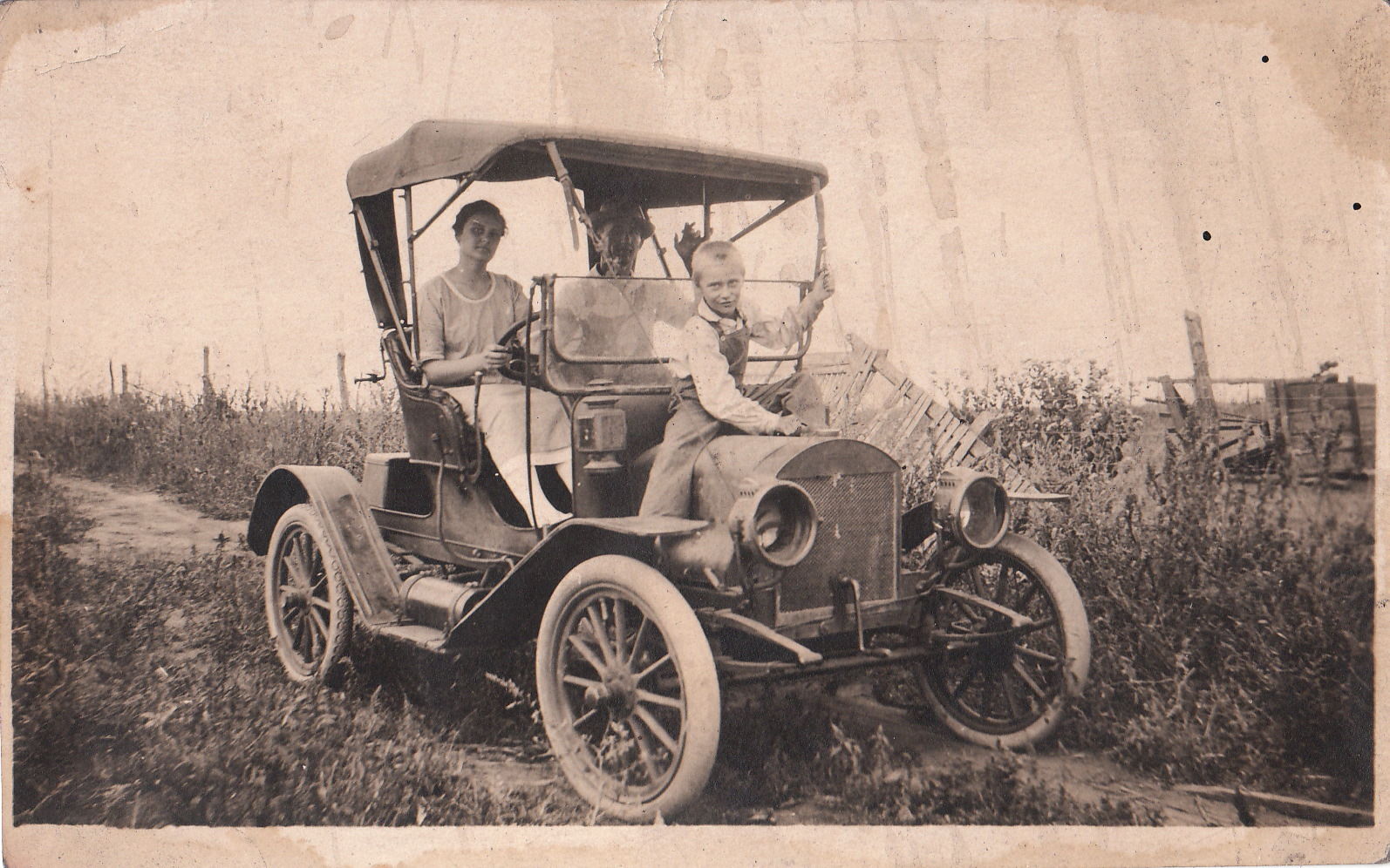 PIONEER FEMINIST DRIVING HER FAMILY IN AN EARLY AUTOMOBILE | THE ...