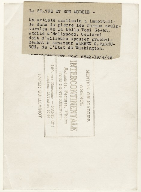 THE STATUE AND IT’S MODEL : TONI SEVEN : AMERICAN COVER GIRL AND ...