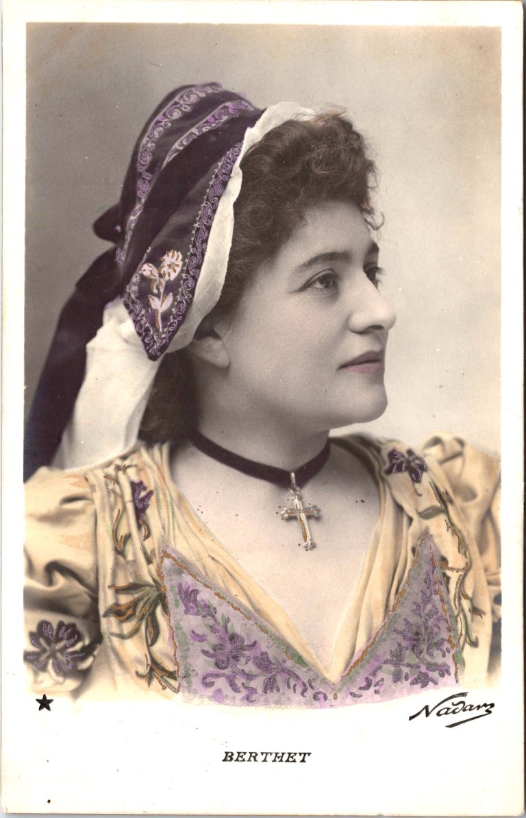 LUCY BERTHET : PRETTY OPERA SOPRANO : BY NADAR : HAND-TINTED : RPPC ...